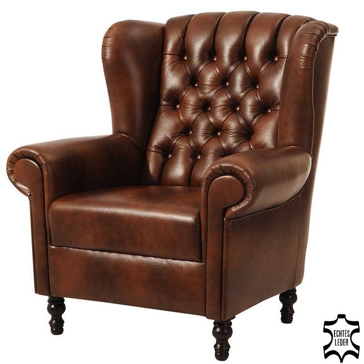 Fabelhafte Ohrensessel Braun Leder Bild