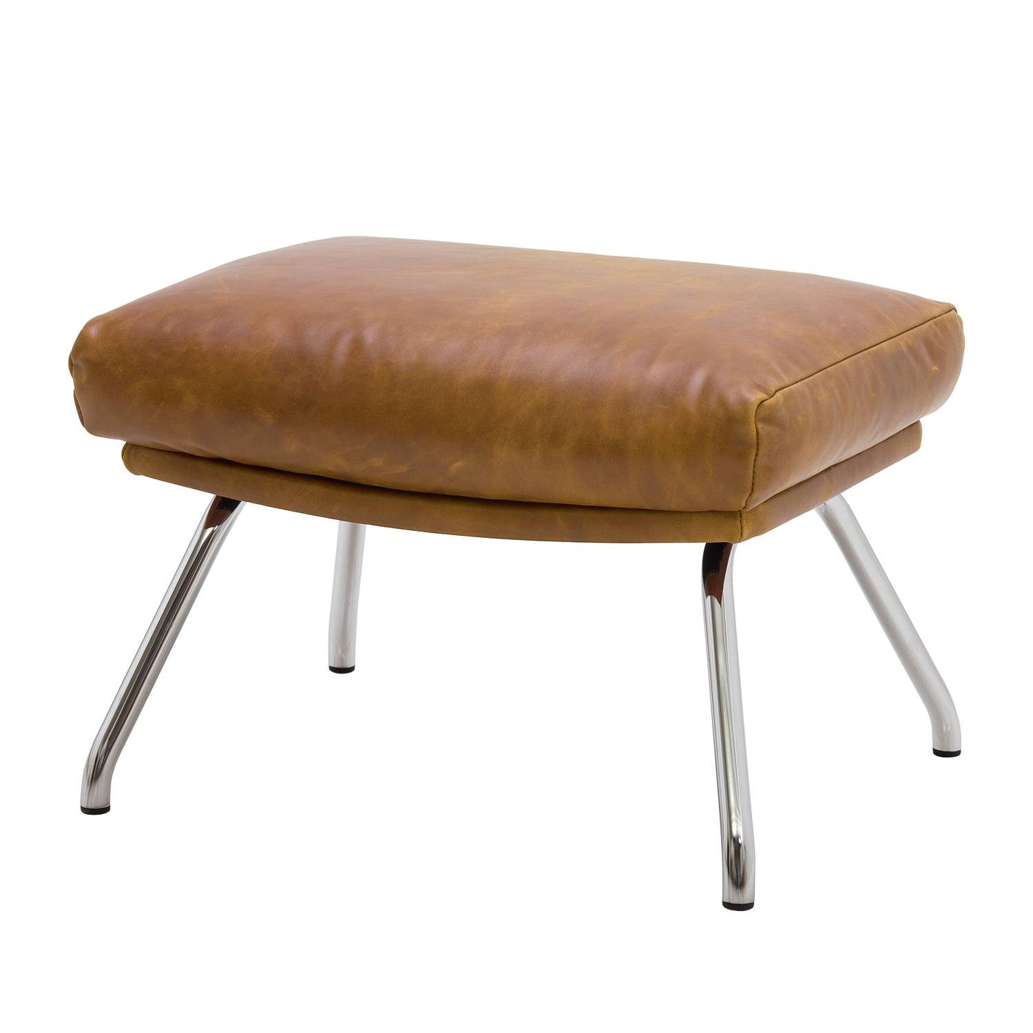 polsterhocker garbo i echtleder eiche echtleder dub cognac studio ...